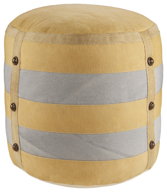 Rustic Farmhouse Striped Pouf - Contemporary - Floor Pillows And Poufs ...