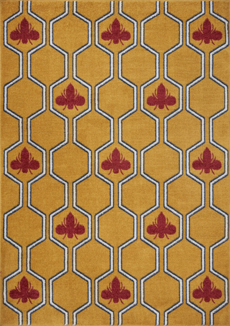 8??x 9??Yellow and Red Honey Bee Area Rug, 7'9"x9'5" - Farmhouse - Area ...