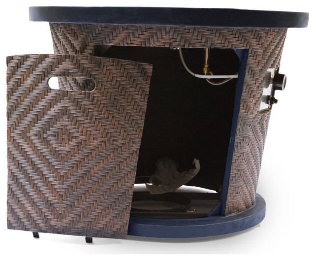 GDF Studio Elizabeth Outdoor 32" Circular 40,000 BTU Concrete Fire Pit ...