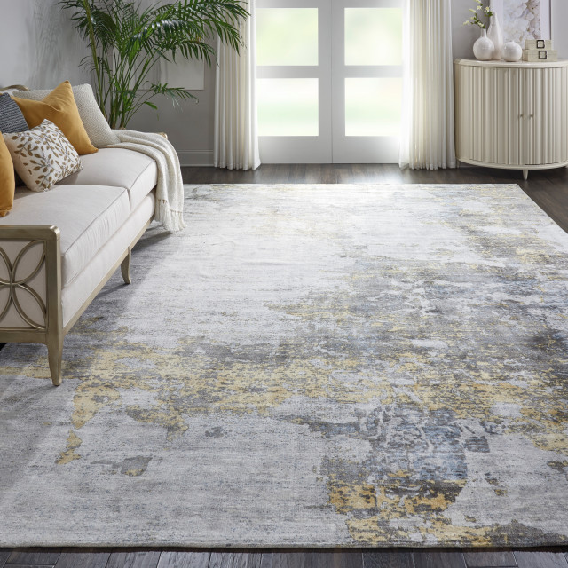 Nourison Safari Dreams Ivory and Gold Area Rug, Rectangular 9' x 12 ...