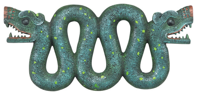 Aztec Double-Headed Serpent Wall Sculpture - Contemporary - Wall ...