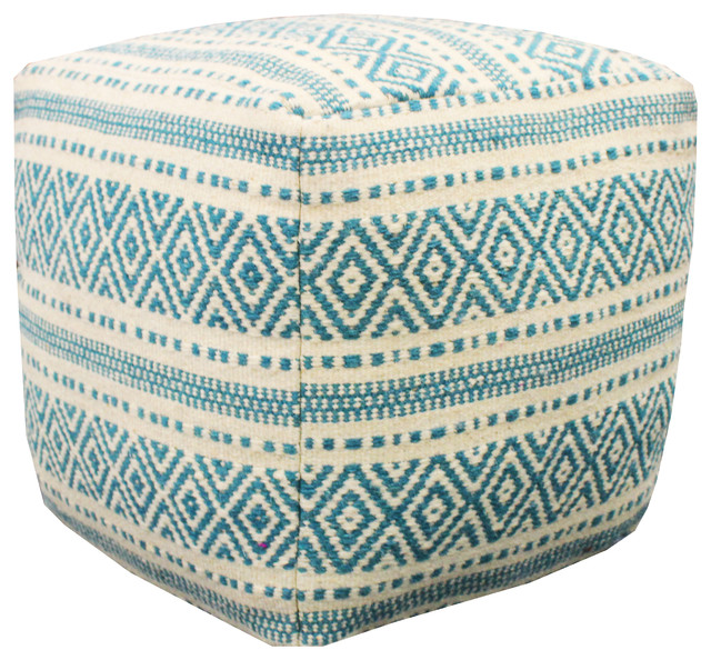 Lia 18" Upholstered Pouf - Scandinavian - Floor Pillows And Poufs - by Moti | Houzz