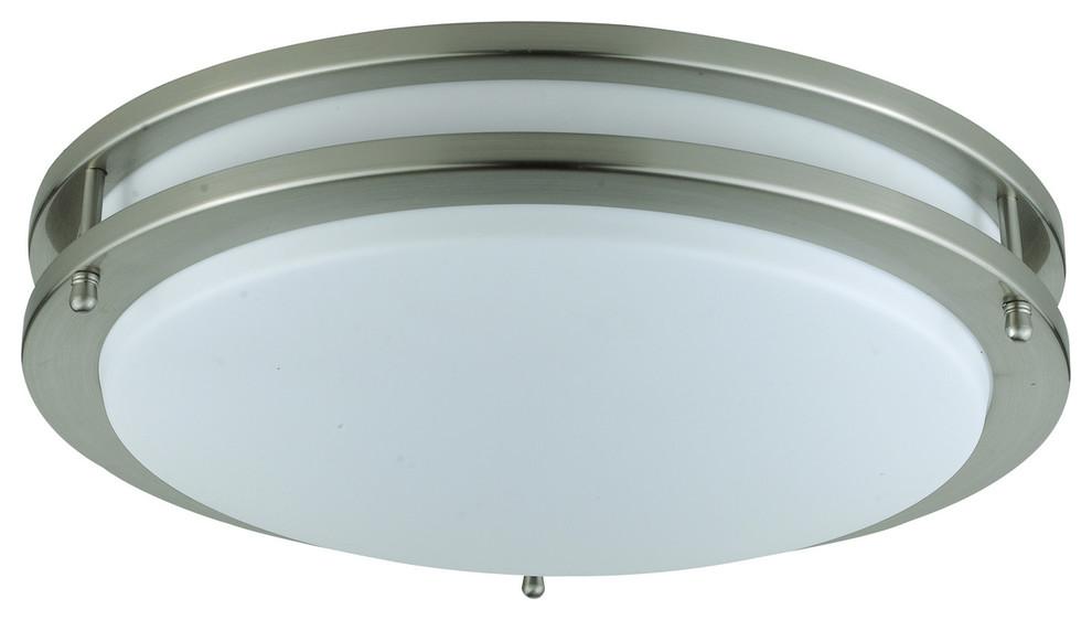 Ceiling 2-Light Ceiling, Brushed Steel - Transitional - Flush-mount ...