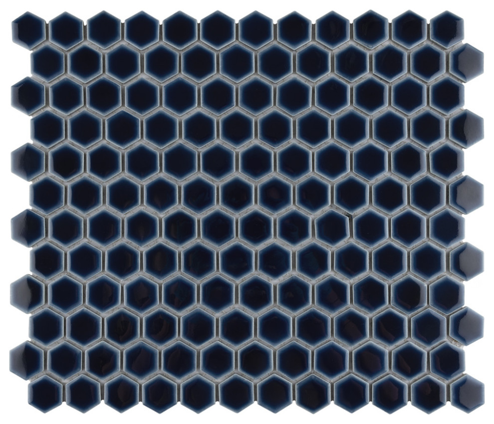Hudson 1" Hex Porcelain Mosaic Floor and Wall Tile, Sample ...