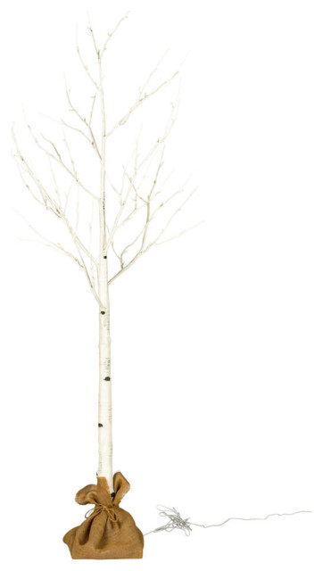 6' White Birch Twig Tree LED 96Ww - Contemporary - Christmas ...
