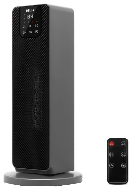 Space Heater, 18" Indoor Tower Heater, White/Black/Shark Gray - Space ...