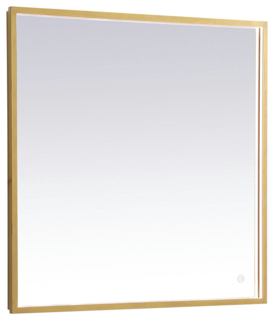 Pier 30X30" Led Mirror With Adjustable Color Temperature, Brass ...