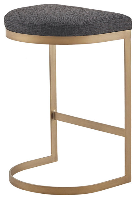Madison Park Modern Gold Base Bar Stool Backless Counter Height Stool ...