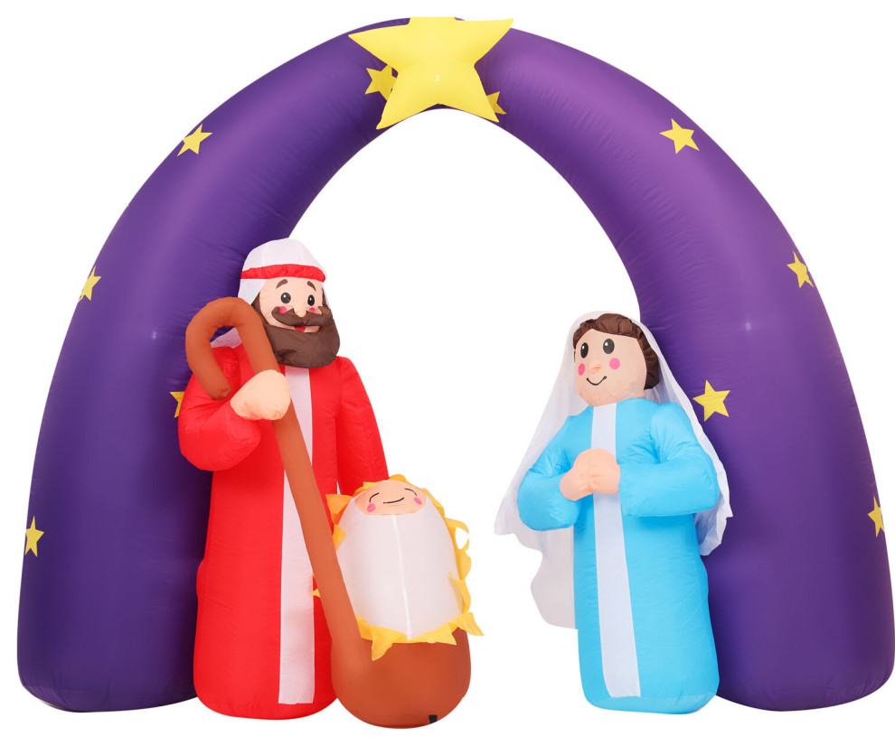 7-Ft. Pre-Lit Inflatable Nativity Scene - Traditional - Outdoor Holiday ...