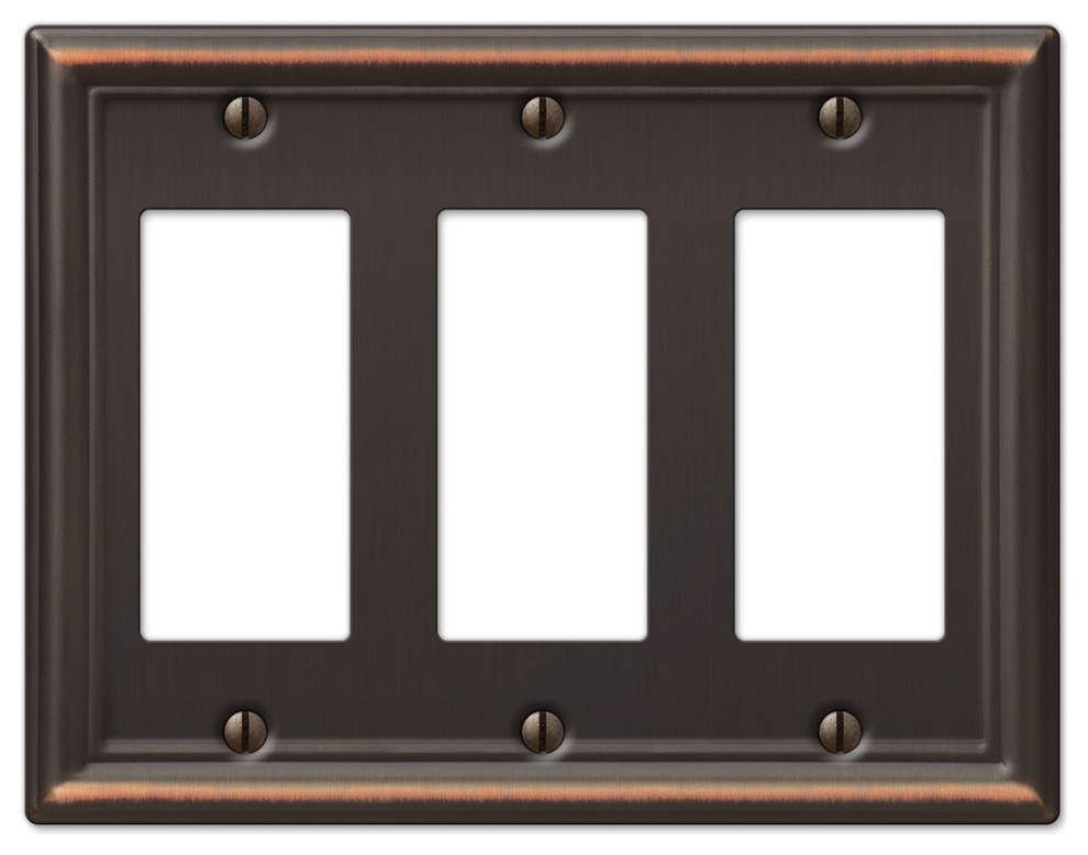 Chelsea Steel 3-Rocker Wall Plate - Traditional - Switch Plates And ...