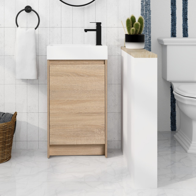 BNK Small Size Bath Vanity, Sink,Freestanding Design - Transitional ...