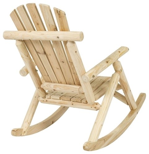 Beautiful Outdoor Wooden Log Rocking Chair - Rustic - Adirondack Chairs ...