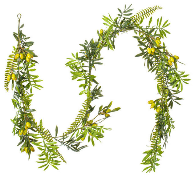 Vickerman 6' Artificial Mixed Olive Leaf Garland, 6" - Wreaths And ...