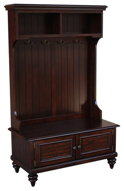 Homestyles Bermuda Wood Hall Tree in Brown - Traditional - Hall Trees ...