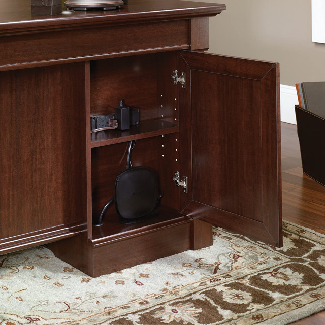 Traditional Desk, Large Crown Molded Top and Plenty Storage Space ...