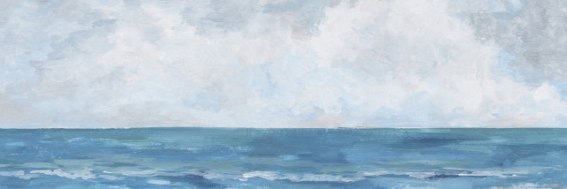 "Unending Sea" Painting Print on Wrapped Canvas, 60"x20" - Beach Style ...