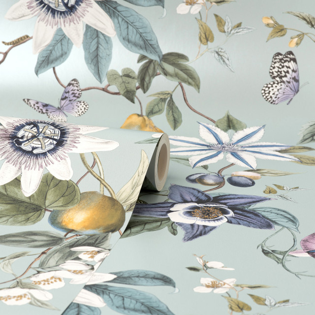 Sierra Sage Floral Wallpaper, Swatch - Farmhouse - Wallpaper - by ...