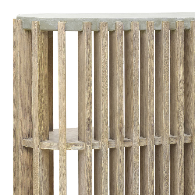 Wood Slat Display Console With Concrete Top by Pulaski Furniture ...