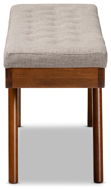 Garret Mid-Century Modern Light Gray Fabric Upholstered Wood Dining ...