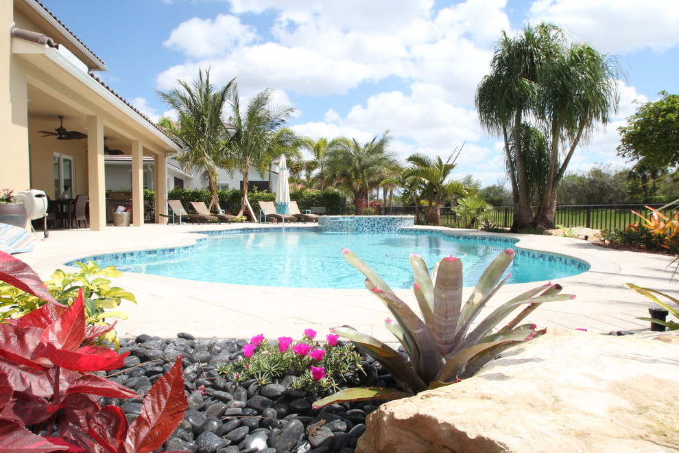Pool Landscape & Outdoor Entertaining - Tropical - Pool - Miami - by ...