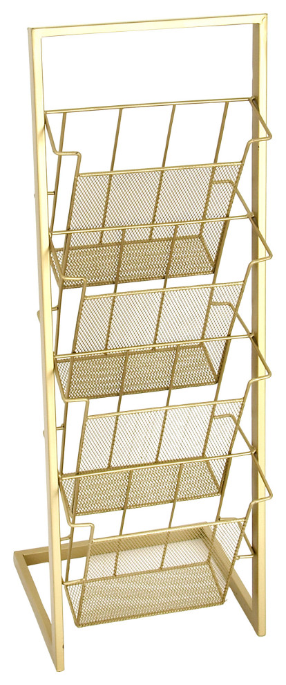 Contemporary Gold Metal Magazine Holder 86929 - Contemporary - Magazine ...