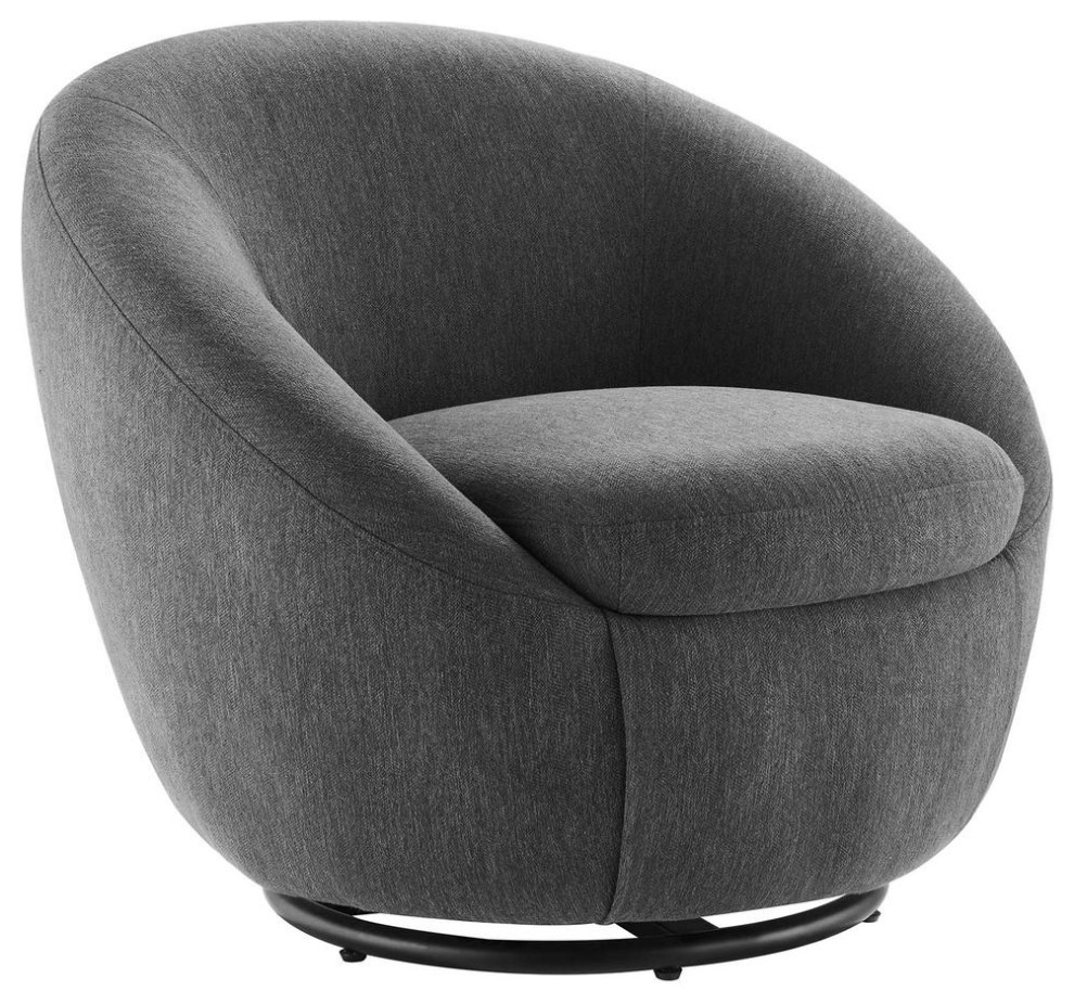 Buttercup Upholstered Fabric Swivel Chair - Contemporary - Indoor ...