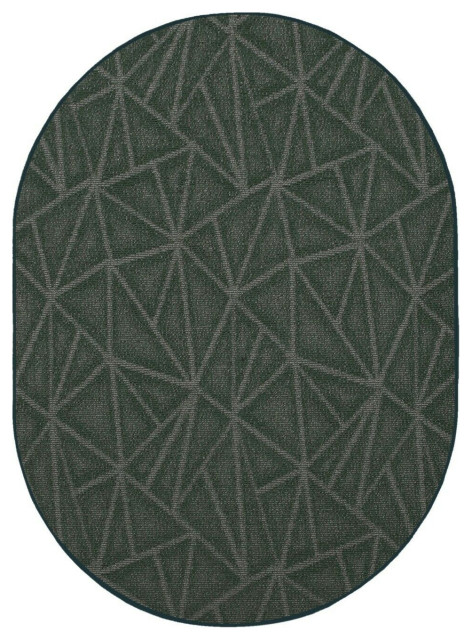 Furnish My Place Green Solid Color Rug Made In Usa, 2' x 50' Oval ...