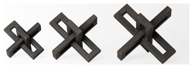 Aleph, 3-Piece Set, Black Metal Small Medium & Large Jacks - Industrial ...