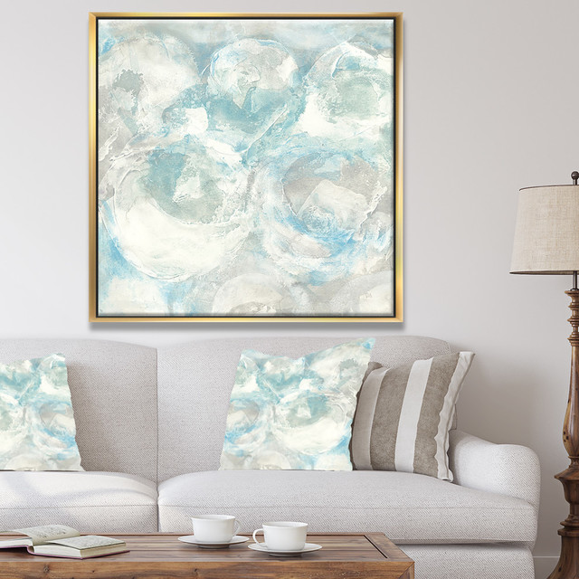 Designart Pale Blue Shade Iii Modern Farmhouse Framed Wall Art, 30x30 ...