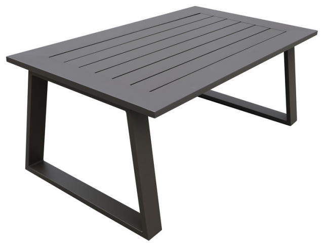 Colorado Outdoor Brown Cast Aluminum Modern Rectangular Coffee Table - Contemporary - Outdoor ...