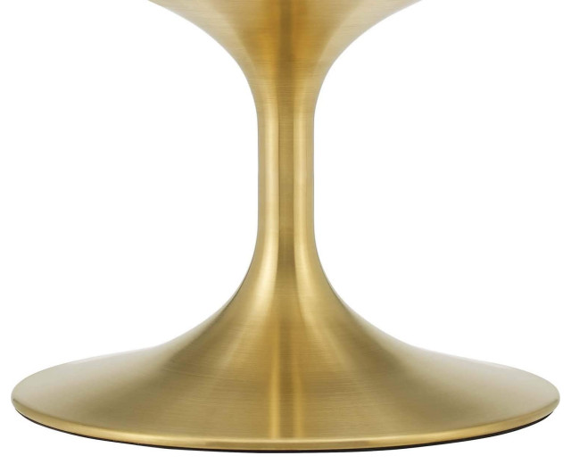 Stunning Retro Coffee Table with Golden Pedestal Base, Round MDF Top ...