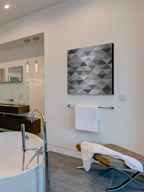 "Chromatic Triangles" Painting Print on Brushed Aluminum, 40"x40 ...