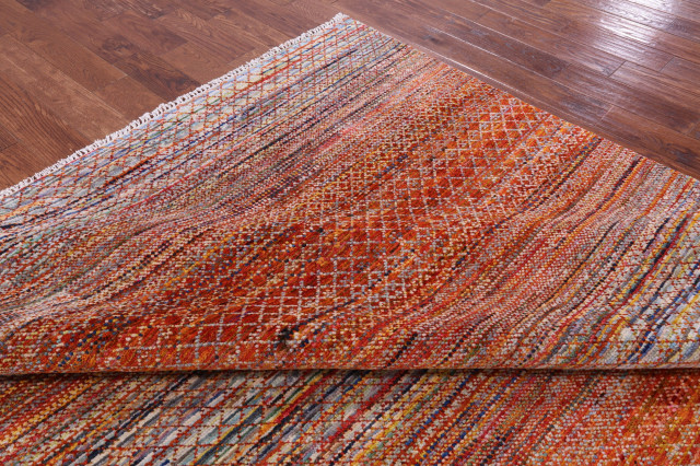 9' 0" X 11' 9" Savannah Grass Wool & Silk Handmade Rug - Q20342, 9' 0 ...