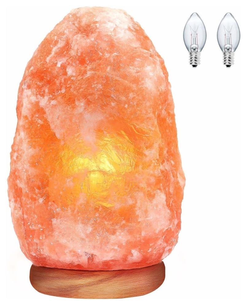 WBM Salt Lamp Natural Crystal Hand Carved on Wood Base With Dimmable ...