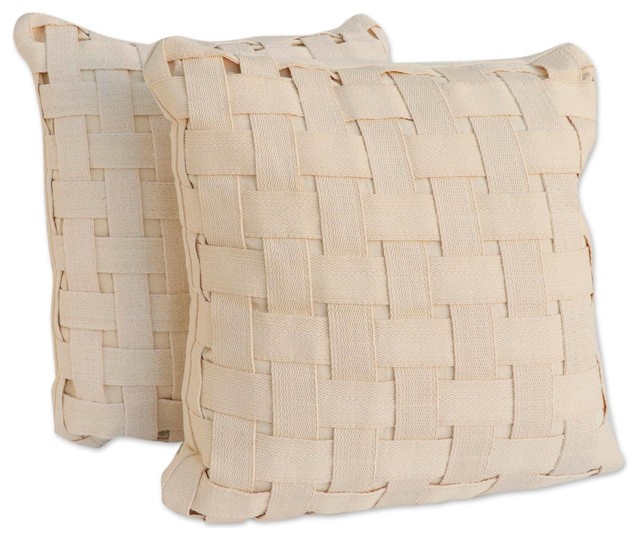 Handmade Homestead Weave Cotton cushion covers (pair) - Brazil ...