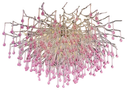 Modern Pink Crystal Chandelier for Living Room, Dining Room, Bedroom ...