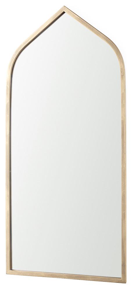 Giovanna Gold Metal Frame Ogee Arch Rectangular Wall Mirror, 49" x 24 ...