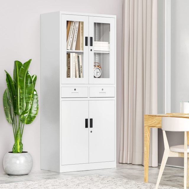 Metal Storage Display Cabinets, Locking, Adjustable & 2 Drawers ...