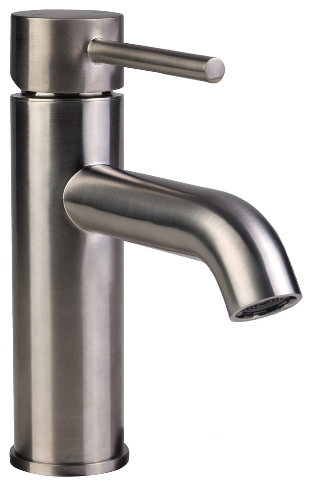 European Single Post Faucet, Brushed Nickel - Transitional - Bathroom ...