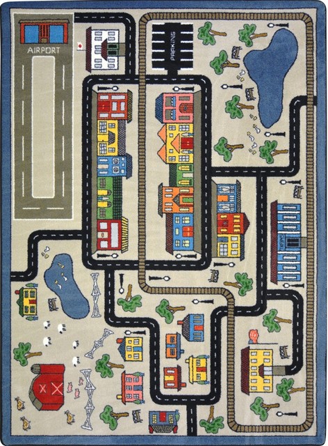 Kid Essentials, Active Play & Juvenile Tiny Town Rug, 7'8" x 10'9 ...