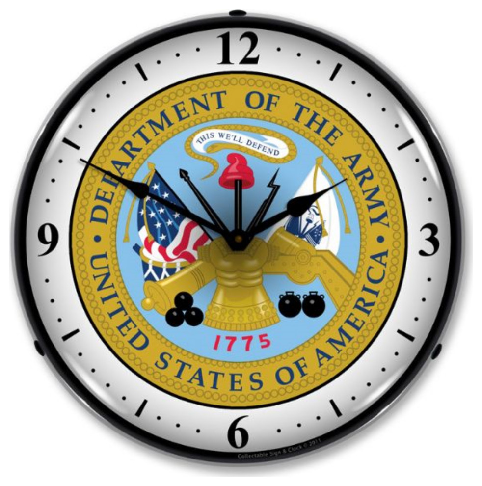 1109342 US Army Seal Clock - Contemporary - Wall Clocks - by ...