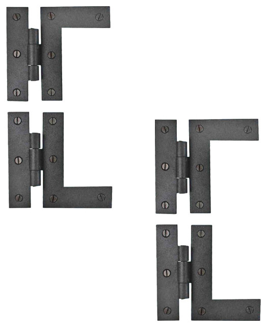 Wrought Iron Cabinet Hinges - Black - Left and Right - Colonial Style ...