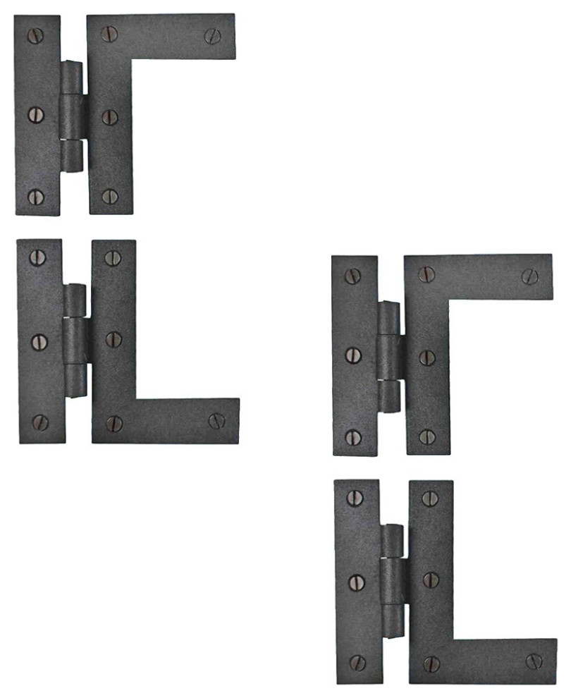 Wrought Iron Cabinet Hinges - Black - Left and Right - Colonial Style ...