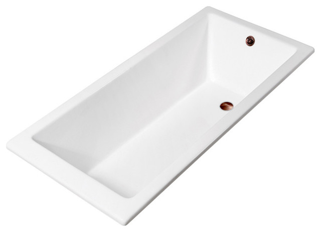 67" Streamline Cast Iron R5520ORB Drop, Bathtub With External Drain ...