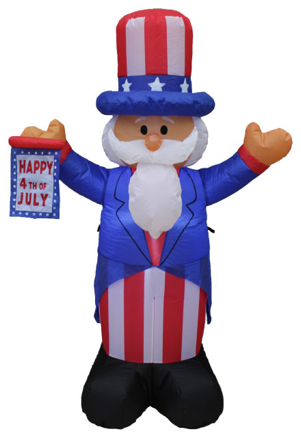 4' Tall Patriotic Uncle Sam Yard Inflatable - Traditional - Outdoor ...