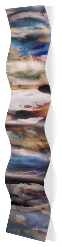 Wavy Metal Art 'Watercolor Wave', Colorful Wall Sculpture on Metal ...