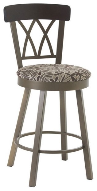 Impressive Wood Backrest Swivel Stool, Spectator Seat - Transitional ...