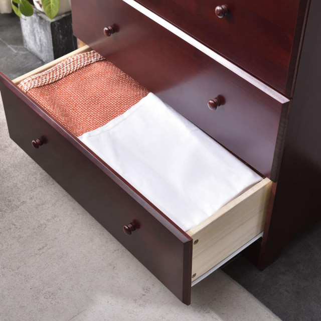 Better Home Products Isabela Solid Pine Wood 4 Drawer Chest Dresser in ...