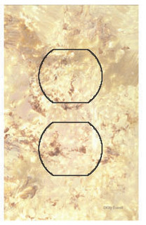 Tan Stone Texture Single Duplex Peel and Stick Outlet Wall Plate Cover ...