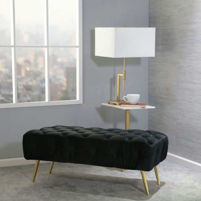 Tufted 40" Bench, Black, Kd - Midcentury - Upholstered Benches - by ...